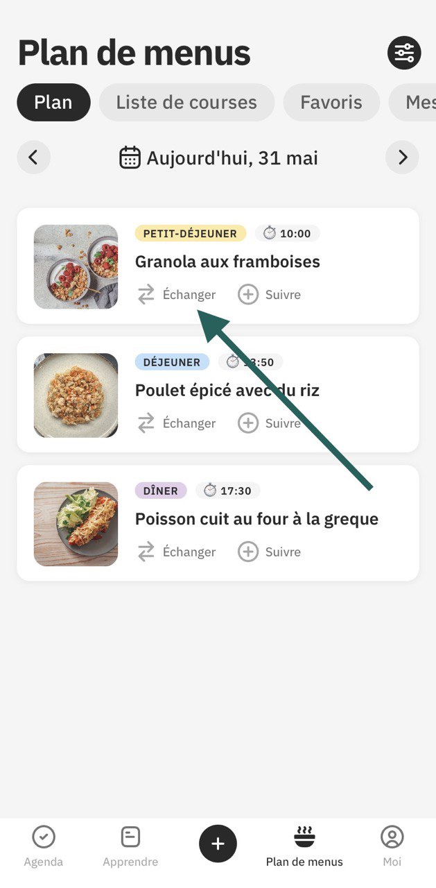Puis-je faire en sorte qu’un repas soit répété plusieurs fois dans mon ...