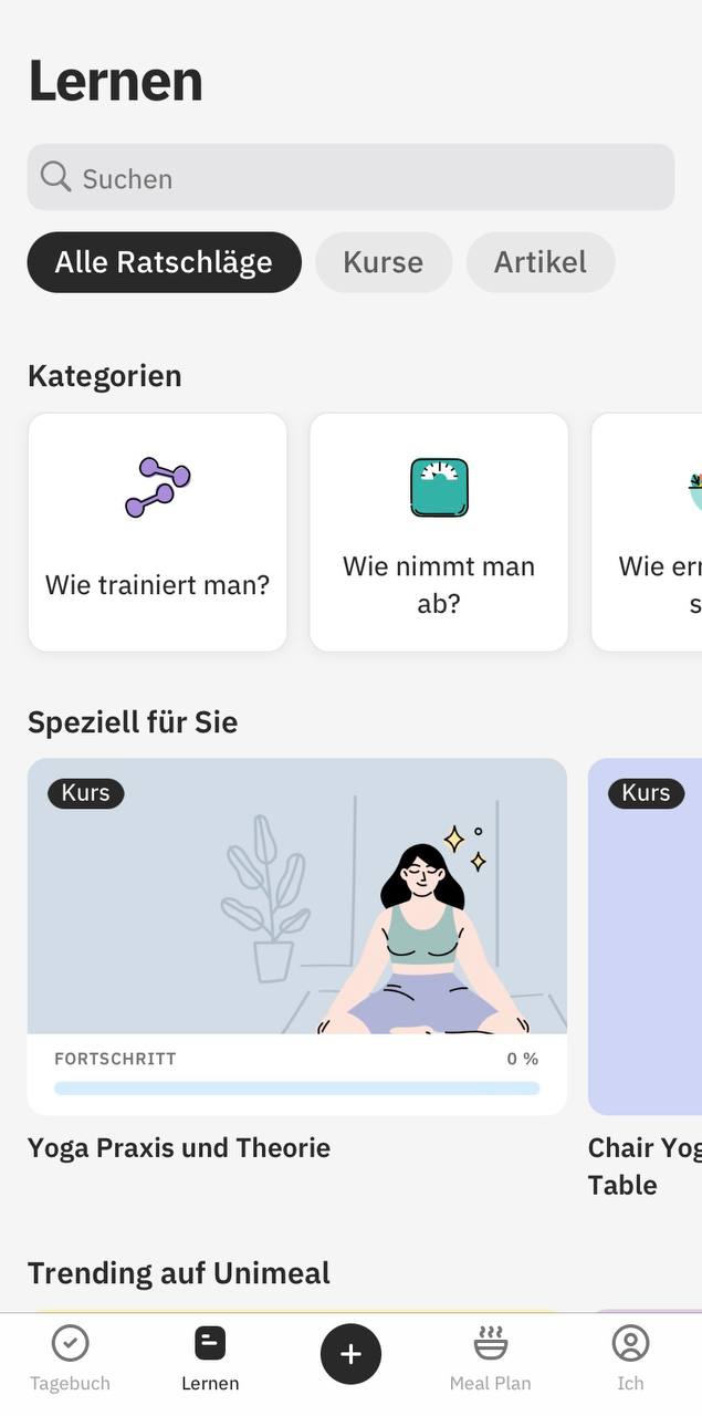 Artikel & Kurse – Unimeal-Hilfezentrum